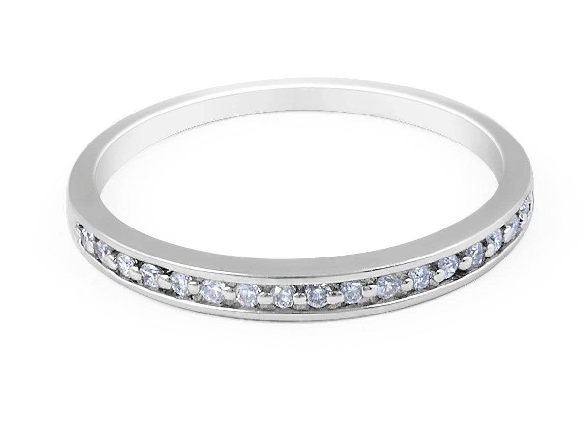 Classic Design Diamond Wedding Band Grain Set In 18K White Gold – DG ...